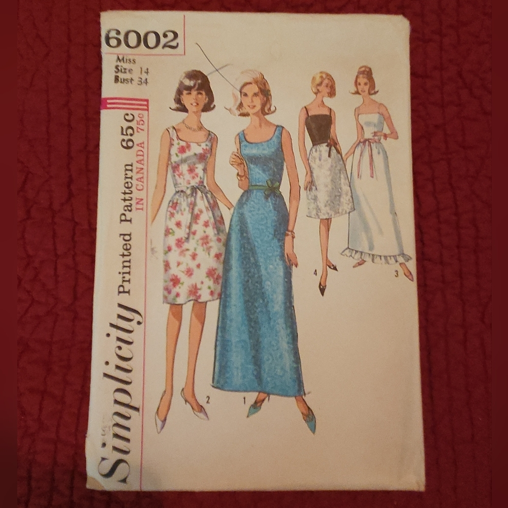 Vintage 1965 Simplicity Sewing Pattern 6002 Size 14 O… - Gem
